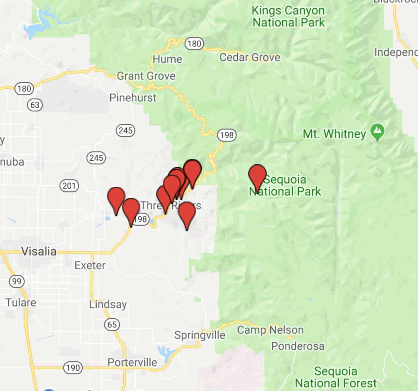 Lodging Map – Sequoia Travel Network